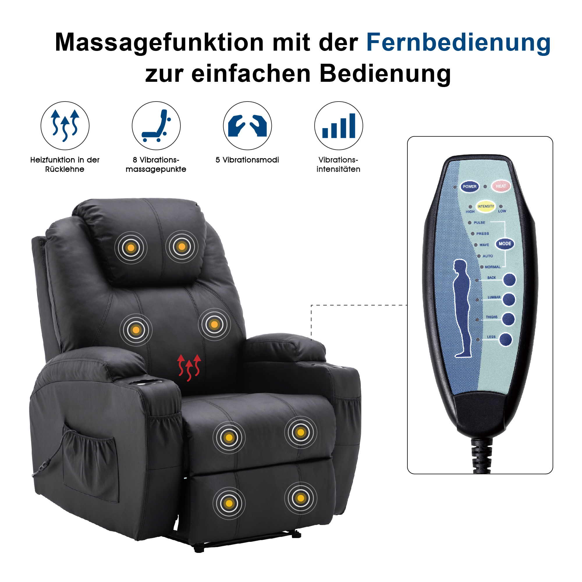 Mcombo électrique Fauteuil De Massage Fauteuil Tv Relax Fauteuil Tv
